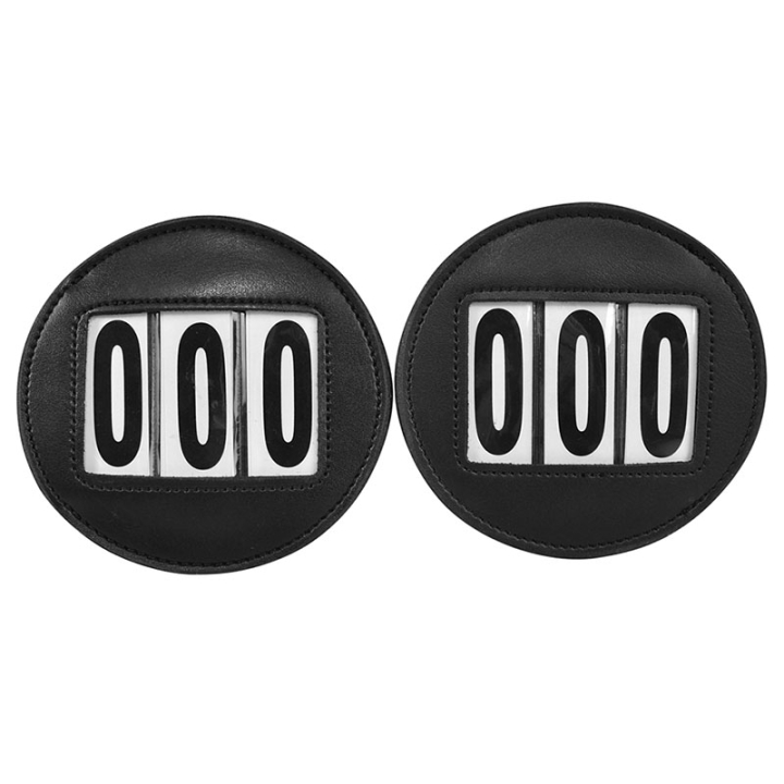 Hansbo Sport Number tag HS Vegan Leather 2-pack Black → Equinest