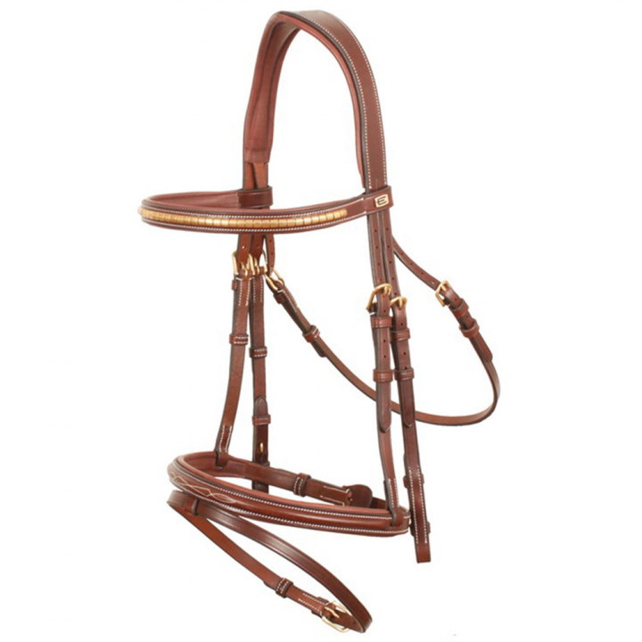 By Equality Line Bridle Thamar E-logo Clincher Brown/Brass → Equinest